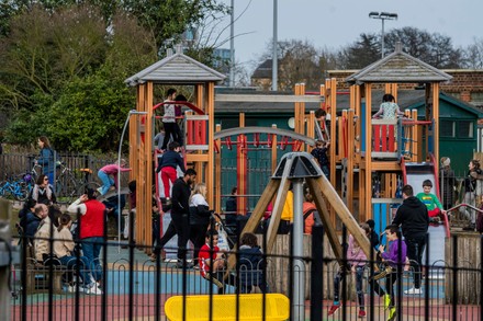 Playground Busy Children Parents Mixing Close Editorial Stock Photo ...