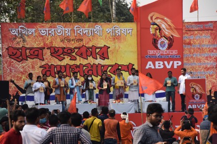 ABVP students protest in Kolkata, West Bengal, India - 22 Feb 2021 ...
