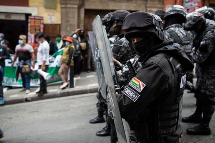 Mobile Unit Bolivian Riot Police Guards Editorial Stock Photo - Stock ...