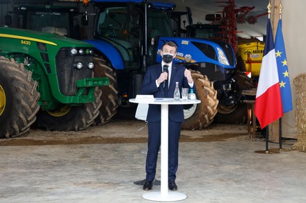 French President Emmanuel Macron Speaks During Editorial Stock Photo ...
