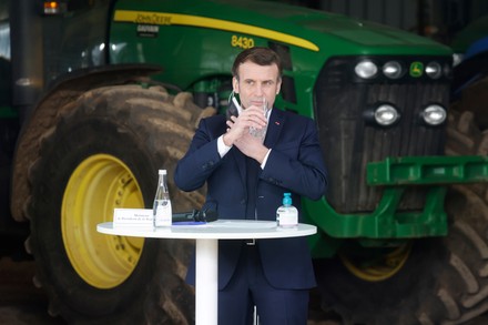 French President Emmanuel Macron 2r Visits Editorial Stock Photo ...