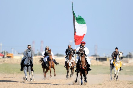 Man Carrying Kuwaiti National Flag Rides Editorial Stock Photo - Stock ...