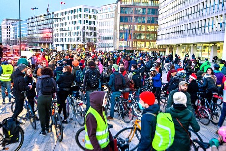Critical Mass rally, Brussels, Belgium - 26 Feb 2021 Stock Pictures ...