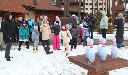Children Participate Boot Throwing Game Bid Editorial Stock Photo ...