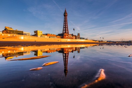 Sun Setting Blackpool Lancashire On Friday Editorial Stock Photo ...