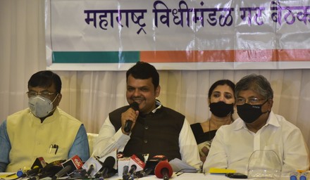 Former Maharashtra Cm Devendra Fadnavis Along Editorial Stock Photo ...