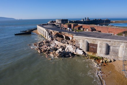 Damage Hurst Castle Near Lynmington Hants Editorial Stock Photo - Stock ...