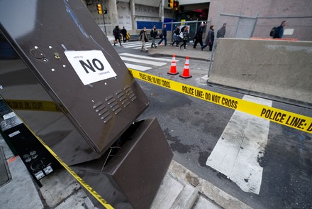Police Tape Marks Damage Utility Box Editorial Stock Photo - Stock ...