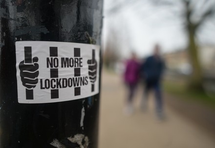 Sticker Reading No More Lockdown Seen Editorial Stock Photo - Stock ...