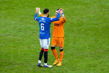 Connor Goldson Allan Mcgregor Rangers Celebrate Redakčních stock ...