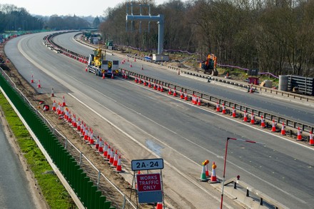 M4 Motorway Closed Both Directions Between Editorial Stock Photo ...