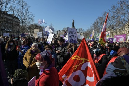 Feminist Rally On Eve International Womens Editorial Stock Photo ...