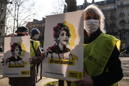A protest for Iranian human rights activist Yasaman Aryani on ...