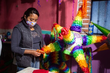 Woman Manufactures Traditional Mexican Pinata Made Editorial Stock ...