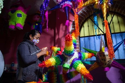 Woman Manufactures Traditional Mexican Pinata Made Editorial Stock ...