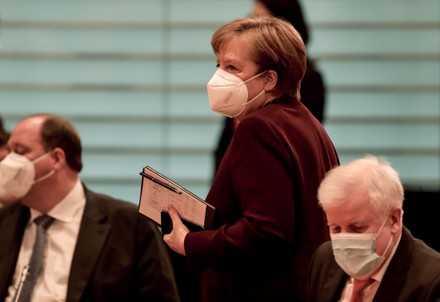 German Chancellor Angela Merkel Wears Face Editorial Stock Photo ...
