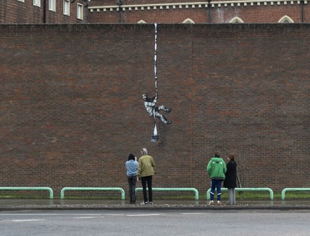 Banksy Art Work, Reading Prison, Berkshire, UK - 10 Mar 2021 Stock ...