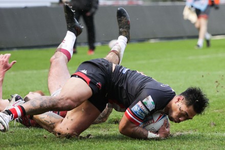Ken Sio Salford Red Devils Scores Editorial Stock Photo - Stock Image ...