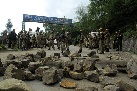 Indian Security Forces Patrolling Mao Gate Editorial Stock Photo ...