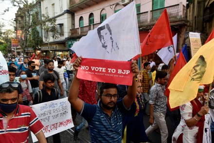 Anti Rssbjp Activists Shout Slogans Carry Editorial Stock Photo - Stock ...