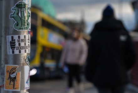 Sticker Reading No More Lockdown Seen Editorial Stock Photo - Stock ...