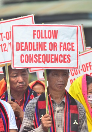 Protester Holds Placard During Public Rally Editorial Stock Photo ...