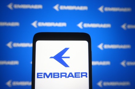This Photo Illustration Embraer Logo Seen Editorial Stock Photo - Stock ...
