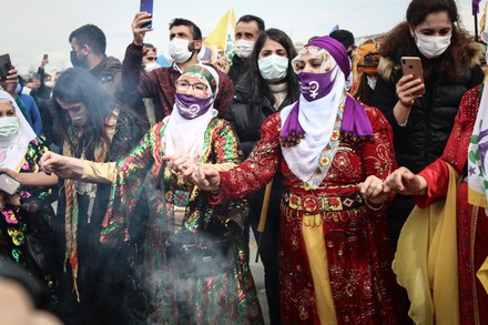 Kurdish Women Wearing Traditional Clothes During Editorial Stock Photo ...