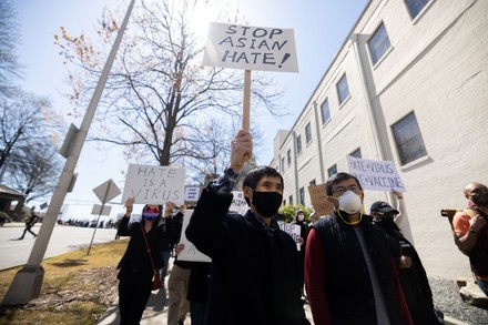 Protestors Hold Signs Stop Asian Hate Editorial Stock Photo - Stock ...