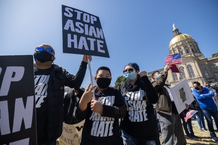 Protestors Hold Signs Stop Asian Hate Editorial Stock Photo - Stock ...