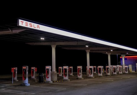Tesla Superchargers Baker California Editorial Stock Photo - Stock ...