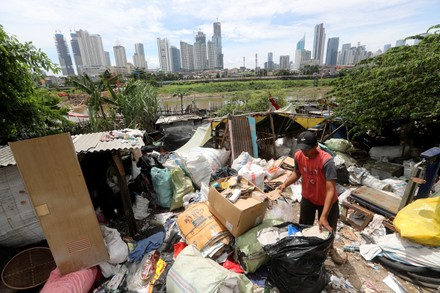 Indonesian Man Collects Unused Cardboard Boxes Editorial Stock Photo ...