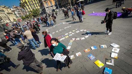 Pupils Parents Teachers Demonstrate Against Distance Editorial Stock ...