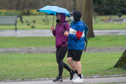 Two People Look Soaking Wet Rain Editorial Stock Photo - Stock Image ...
