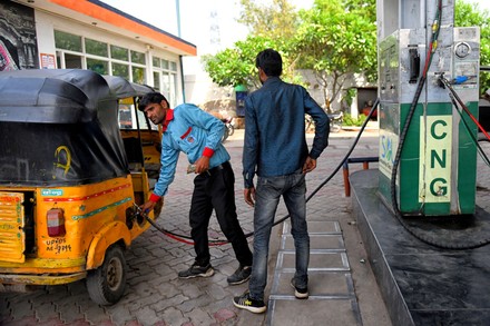 Worker Refill Vehicle By Cng Compressed Editorial Stock Photo - Stock ...