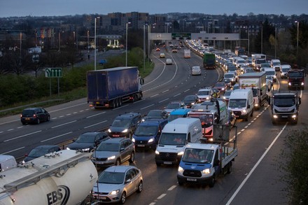 Traffic Builds On A102 Greenwich South Editorial Stock Photo - Stock ...