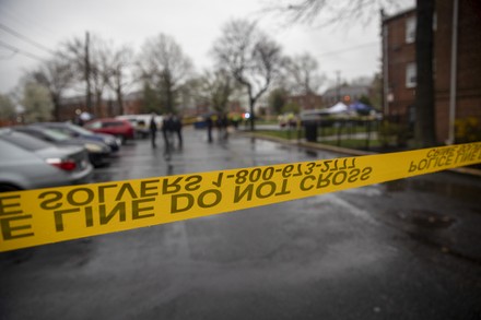 Crime Scene Tape Perimeter Shooting Scene Editorial Stock Photo - Stock ...
