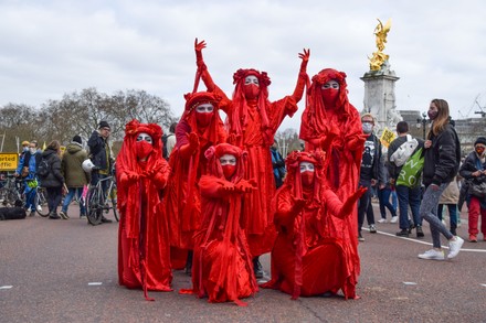 Extinction Rebellions Red Rebel Brigade Performing Editorial Stock ...