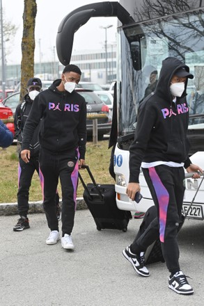 Psg Players Arrive On Team Bus Editorial Stock Photo - Stock Image ...