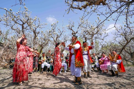 Locals Dance Welcome Tourists Awat Township Editorial Stock Photo ...
