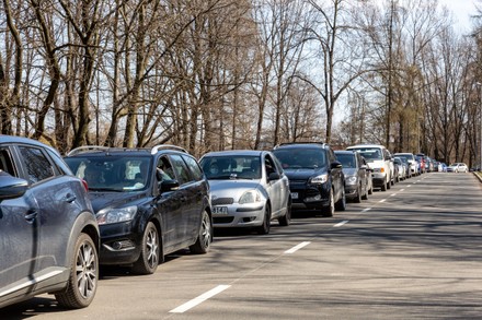 Cars Wait Queue Pcr Coronavirus Drive Editorial Stock Photo - Stock ...