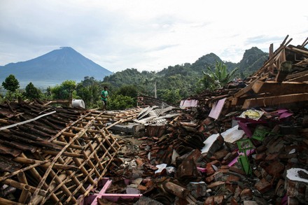 Man Walks Near Damaged Houses After Editorial Stock Photo - Stock Image ...