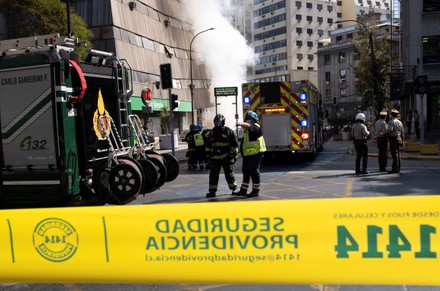 Firefighters Work Extinguish Fire Central Commercial Editorial Stock ...