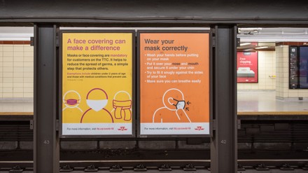 TTC Social Interest Advertisements, Toronto, Canada - 14 Apr 2021 Stock ...