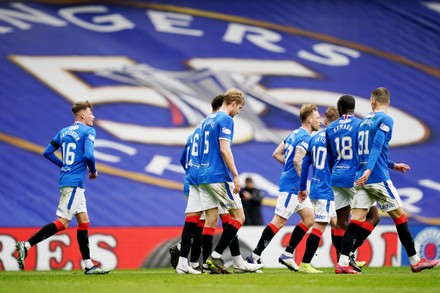 Rangers Players Rangers 55 Champions Banner Editorial Stock Photo ...