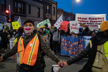 March In Protest Of Police Killing Of Adam Toledo, Chicago, United ...