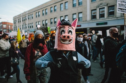 Protester Dressed Like Pig Chicago Police Editorial Stock Photo - Stock ...