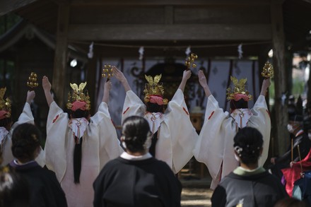 Okuni shrine Matsuri, Mori, Japan - 18 Apr 2021 Stock Pictures ...