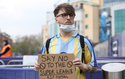 Fan Protests against the new European Super League Format, Chelsea ...