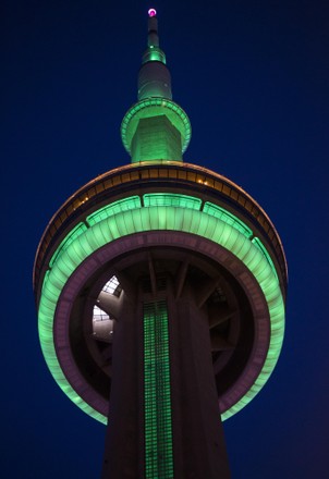 Canadian National Tower Cn Tower Lit Editorial Stock Photo - Stock ...
